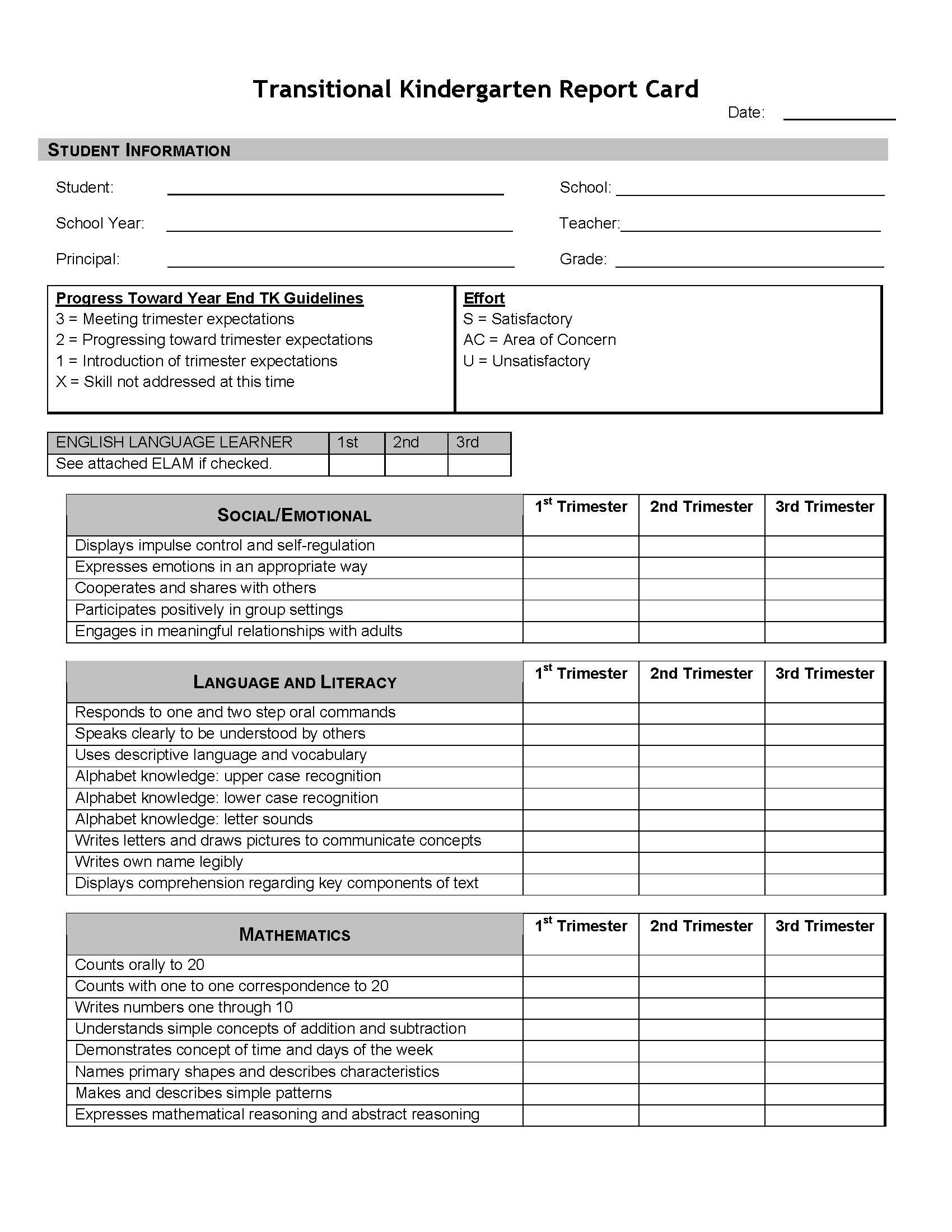 Transitional Kindergarten Assessment Tool California Kindergarten
